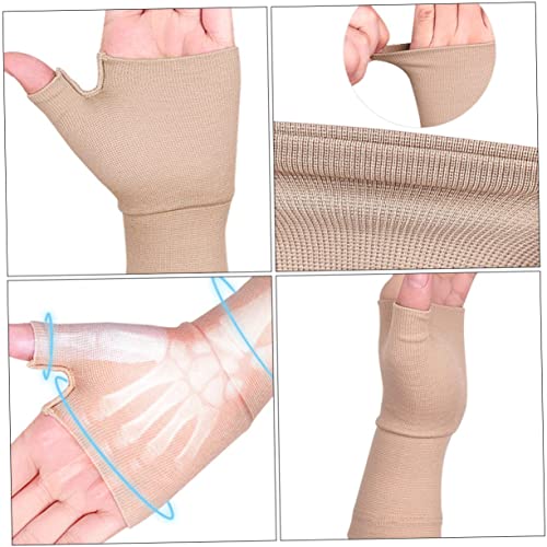 Healifty 2 Pairs Gloves Thumb Brace Compression Hand Gloves Compression Gloves Hand Wrist Support Arthritis Gloves Fingerless Mittens Arthritis Compression Gloves Breathable Gloves Sleeves