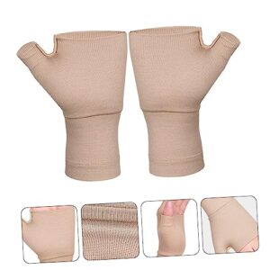 Healifty 2 Pairs Gloves Thumb Brace Compression Hand Gloves Compression Gloves Hand Wrist Support Arthritis Gloves Fingerless Mittens Arthritis Compression Gloves Breathable Gloves Sleeves