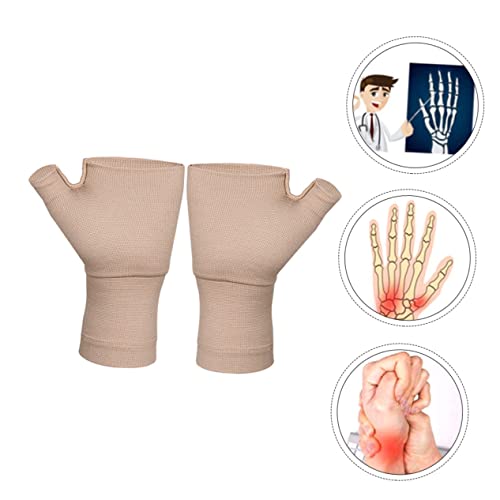 Healifty 2 Pairs Gloves Thumb Brace Compression Hand Gloves Compression Gloves Hand Wrist Support Arthritis Gloves Fingerless Mittens Arthritis Compression Gloves Breathable Gloves Sleeves