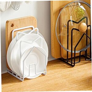 ULTECHNOVO Car Stickers Red Kitchen Storage Rack Cutting Board Rack Drain Storage Shelf Pot Cover Chopping Board Stand Shelf White Iron Kitchen Shelf Chopping Board Organizer