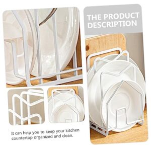 ULTECHNOVO Car Stickers Red Kitchen Storage Rack Cutting Board Rack Drain Storage Shelf Pot Cover Chopping Board Stand Shelf White Iron Kitchen Shelf Chopping Board Organizer