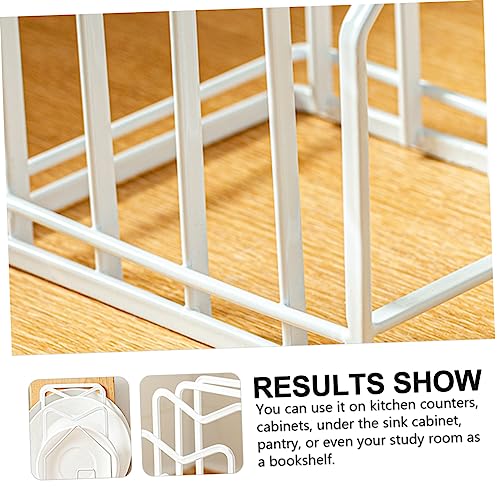 ULTECHNOVO Car Stickers Red Kitchen Storage Rack Cutting Board Rack Drain Storage Shelf Pot Cover Chopping Board Stand Shelf White Iron Kitchen Shelf Chopping Board Organizer