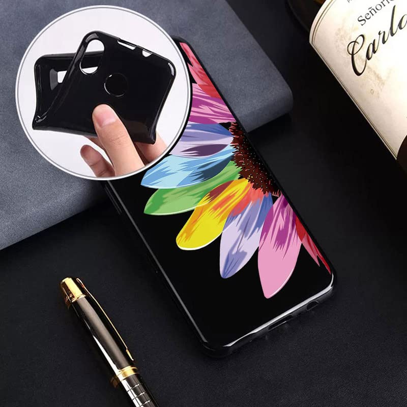 WIMSPEED Black Soft TPU Bumper Phone Case for Infinix Note 30 Pro (6.78") with 1 X Tempered Glass Screen Protector, Slim Silicone Shockproof Cover for Infinix Note 30 Pro - Sunflower