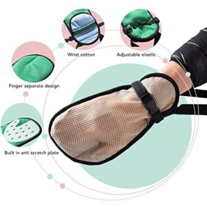 Glove,Mesh Hand Glove Breathable Adjustable Safety Mitt for Elderly (Gray)