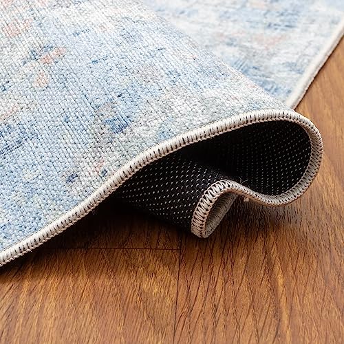 Super Area Rugs Modern Blue/Gray Machine Washable Rug - Crafted in USA - 8' X 10' Rectangle Pet/Kids Friendly Rug