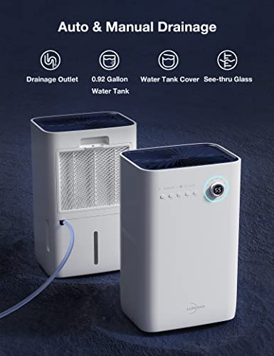 Lumysis 4500 Sq. Ft 50 Pints Dehumidifiers for Basements, Large Rooms, and Home with Auto or Manual Drainage | 45db Industry Leading Noise Reducing | Energy Saving, Air Filter, 3 Operation Modes and 24 hr Timer