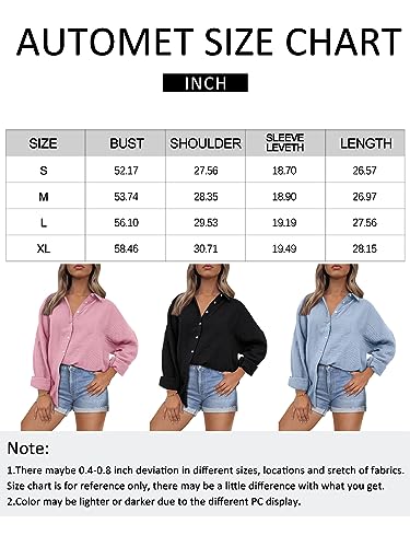 AUTOMET Womens Button Down Shirts Fall Shirts 2023 Shacket Jacket Long Sleeve Oversized Maternity Fashion Teacher Outfits Button Up Work Casual Blouses Tunics Tops Army Green