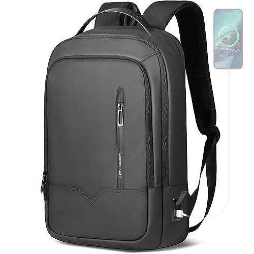 Laptop Backpack,Slim Business Backpack for Men with USB Charger,Expandable Lightweight Waterproof Travel Backpack Anti-theft Mens Bakpacks 15.6 Inch Work Computer Bag College Backpacks for Men Women