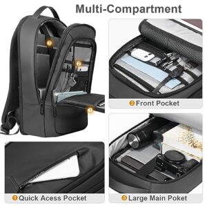 Laptop Backpack,Slim Business Backpack for Men with USB Charger,Expandable Lightweight Waterproof Travel Backpack Anti-theft Mens Bakpacks 15.6 Inch Work Computer Bag College Backpacks for Men Women