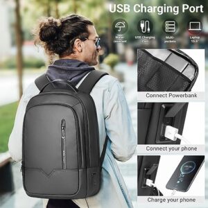 Laptop Backpack,Slim Business Backpack for Men with USB Charger,Expandable Lightweight Waterproof Travel Backpack Anti-theft Mens Bakpacks 15.6 Inch Work Computer Bag College Backpacks for Men Women