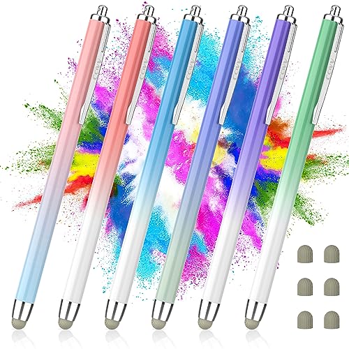 Stylus Pens for Touch Screens, 6 Pack High Sensitivity Capacitive Stylus for iPad iPhone Samsung Galaxy and Tablets, Extra 6 Replacement Tips