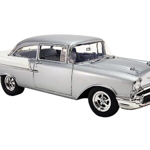 1957 Chevy 150 Street-Strip Silver Metallic and White Limited Edition to 300 Pieces Worldwide 1/18 Diecast Model Car by Acme A1807016