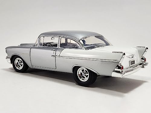 1957 Chevy 150 Street-Strip Silver Metallic and White Limited Edition to 300 Pieces Worldwide 1/18 Diecast Model Car by Acme A1807016