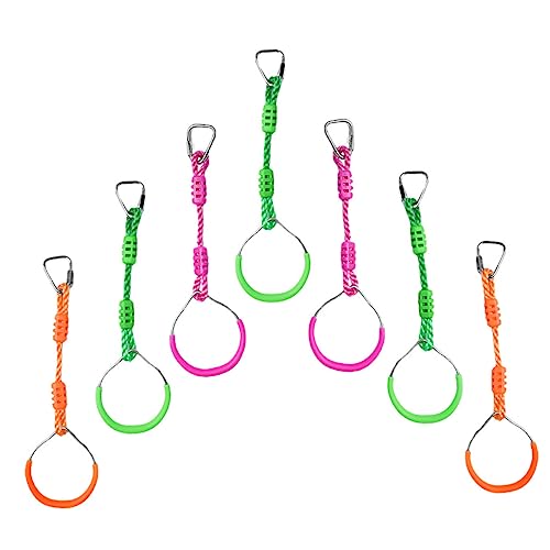 7pcs Rings Indoor Swing for Kids Outdoorswing Kids Outdoor Swing Monkey Bar Ring Kids Swing Ring Exercise Pull up Rings Pull Handles Muscle Exercise Rings Exercise Handle Grip Grip