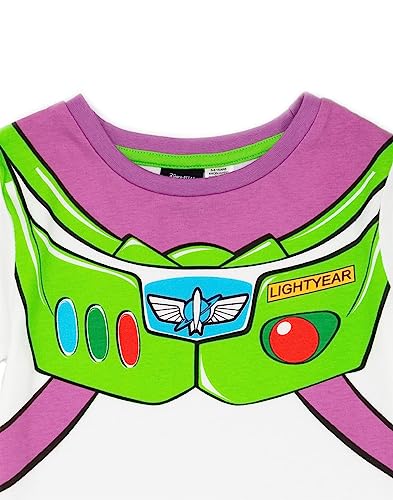 Disney Toy Story Buzz Lightyear Boys Pyjama Set | Kids Buzz Lightyear Costume PJs | Galactic Hero Design T-Shirt and Shorts Green