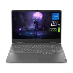 lenovo loq gaming laptop, nvidia geforce rtx 4060, intel 13th gen i7-13700h, 15.6" fhd 144hz display, 64gb ddr5 ram, 2tb pcie ssd, webcam, hdmi, rj45, backlit kb, wi-fi 6, windows 11 home, grey