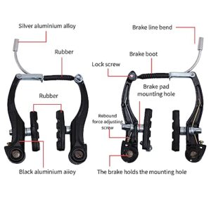 Stylemafia Complete V Bike Brake Set, Front and Rear Bike MTB Brake,Inner and Outer Callipers Cables Lever Kit with Calipers Levers Cables Multi-Tool Wrenches (Black)