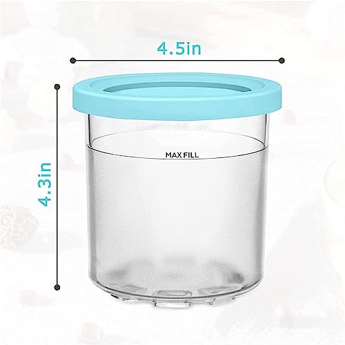 Creami Pints and Lids, for Ninja Ice Cream Maker Pints, Ice Cream Pints Bpa-Free,Dishwasher Safe Compatible NC301 NC300 NC299AMZ Series Ice Cream Maker