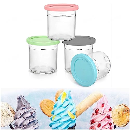 Creami Deluxe Pints, for Ninja Creami Deluxe Containers, Creami Deluxe Pints Reusable,Leaf-Proof Compatible NC301 NC300 NC299AMZ Series Ice Cream Maker