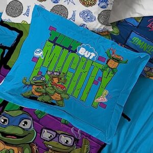 Jay Franco Nickelodeon Teenage Mutant Ninja Turtles Twin Comforter Set - 5 Piece Bedding Includes Sheet Set & Pillow Covers - Super Soft Mini Mutants Microfiber Bed Set