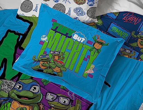 Jay Franco Nickelodeon Teenage Mutant Ninja Turtles Twin Comforter Set - 5 Piece Bedding Includes Sheet Set & Pillow Covers - Super Soft Mini Mutants Microfiber Bed Set