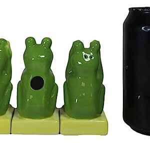 Ebros Gift See Hear Speak No Evil Pond Green Frogs Trio Toothpick Holder Salt And Pepper Shakers Set Frog Toad Amphibian Figurines Kitchen Bar And Dining Table Decorative Collectibles