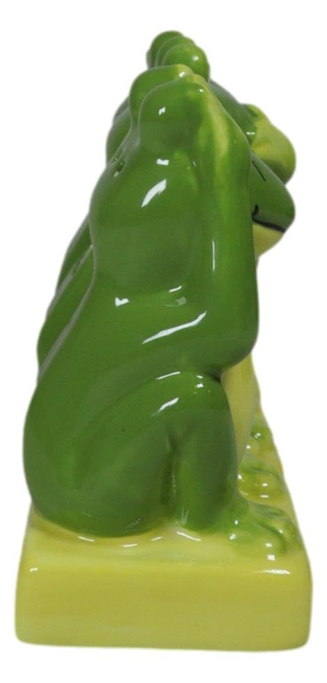 Ebros Gift See Hear Speak No Evil Pond Green Frogs Trio Toothpick Holder Salt And Pepper Shakers Set Frog Toad Amphibian Figurines Kitchen Bar And Dining Table Decorative Collectibles