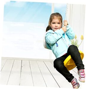 CLISPEED Round Swings for Kids Outdoor Toddler Swing Outdoor Indoor Swing for Kids Rope Tree Swing Childrens Swing with Petals Rope Ladder Swing Yellow Disc Swing Seat The Swing Daisy Toy