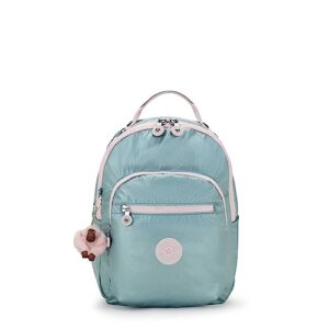 kipling seoul small metallic tablet backpack fairy green met