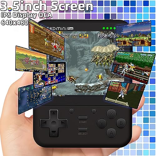 GKD Mini Plus Handheld Game Console 3.5 inch Portable Retro Video Games Consoles Pocket Rechargeable RK3566 Hand Held Classic System Black 32GB 128GB