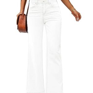 luvamia 2023 Wide Leg Jeans for Women High Waist Stretchy Classic Baggy Flare Jeans Denim Pants Women Pants Casual Womens Jeans High Waisted Women White Pants Size Medium Size 8 Size 10