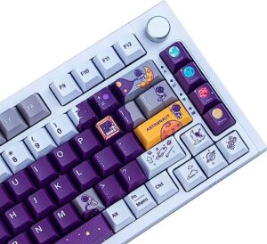 zxmicyfa pbt keycaps, 143 keys dye-sublimation pbt keycap set cherry profile keycaps with 7u spacebar for asin layout cherry gateron mx switches mechanical keyboard