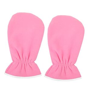 beaupretty 1 pair exfoliating hand mask gloves disposable hand moisturizer gloves spa gloves exfoliating body mitt gel hand gloves exfoliate glove flannel pink mositurizing glove moisturizing