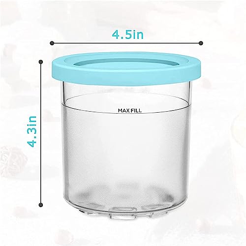 VRINO Creami Deluxe Pints, for Ninja Creami Pints,16 OZ Ice Cream Pints Cup Reusable,Leaf-Proof Compatible with NC299AMZ,NC300s Series Ice Cream Makers