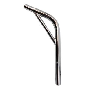 Bike Seat Post with Support, Steel Lay Back BMX Bicycle Seat Post w/ Support, Multiple Sizes Silver (27.2 X 350mm)