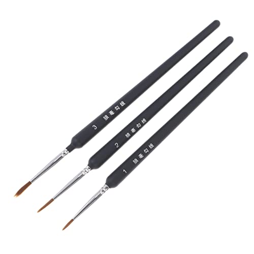 CRAFTHROU 3pcs Set Adult Coloring Pens Miniatures Nail Kit Set Mini Paints Brush Set Fine Detail Paint Brush Art Brushes Special Pen Acrylic Brush to Paint Round Wooden Rock DIY Kits