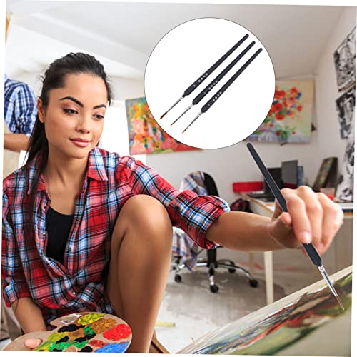 CRAFTHROU 3pcs Set Adult Coloring Pens Miniatures Nail Kit Set Mini Paints Brush Set Fine Detail Paint Brush Art Brushes Special Pen Acrylic Brush to Paint Round Wooden Rock DIY Kits