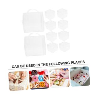 ULTECHNOVO 10pcs Clear Gift Boxes Clear Cake Box Mini Plastic Containers Bread Holder with Lid Clear Cupcake Boxes Bakery Box Transparent Handheld Cake Box Delicate Cake Box Cake Carrier Box