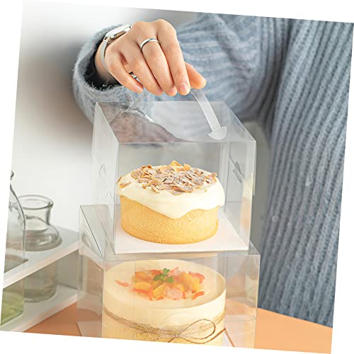 ULTECHNOVO 10pcs Clear Gift Boxes Clear Cake Box Mini Plastic Containers Bread Holder with Lid Clear Cupcake Boxes Bakery Box Transparent Handheld Cake Box Delicate Cake Box Cake Carrier Box