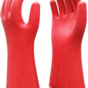 DJDEEK Electrical Insulated Lineman Rubber Gloves Electrician High Voltage Hand Shape Waterproof Safety Protective Work Gloves 12KV Insulating for Man Woman