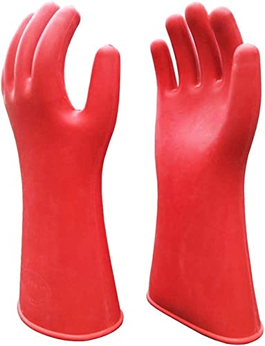 DJDEEK Electrical Insulated Lineman Rubber Gloves Electrician High Voltage Hand Shape Waterproof Safety Protective Work Gloves 12KV Insulating for Man Woman