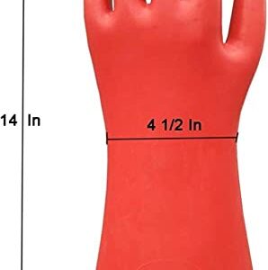 DJDEEK Electrical Insulated Lineman Rubber Gloves Electrician High Voltage Hand Shape Waterproof Safety Protective Work Gloves 12KV Insulating for Man Woman