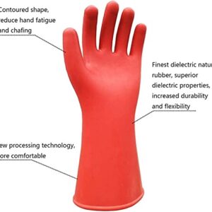 DJDEEK Electrical Insulated Lineman Rubber Gloves Electrician High Voltage Hand Shape Waterproof Safety Protective Work Gloves 12KV Insulating for Man Woman