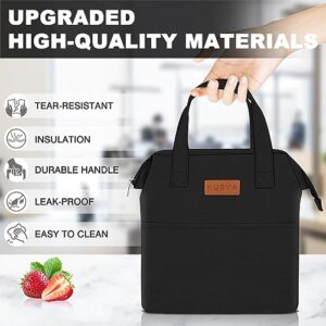 KUBYA Lunch Bag Simple Lunch Box for Women Men Insulated Lunch Bag & Storage bag Reusable Lunch Tote Bag for Work, Picnic Beach or Travel (Black)