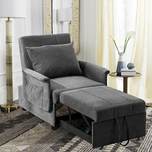 bingtoo sleeper sofa chair bed 3 in 1 convertible chair multi-function folding ottoman sleeper, pull out sleeper chair bed- modern convertible chair bed pull out sleeper couch bed for living room