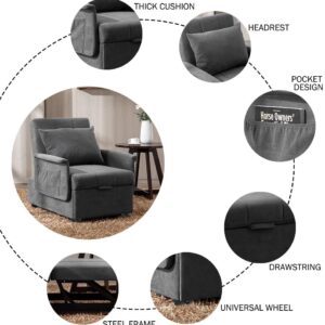 BINGTOO Sleeper Sofa Chair Bed 3 in 1 Convertible Chair Multi-Function Folding Ottoman Sleeper, Pull Out Sleeper Chair Bed- Modern Convertible Chair Bed Pull Out Sleeper Couch Bed for Living Room