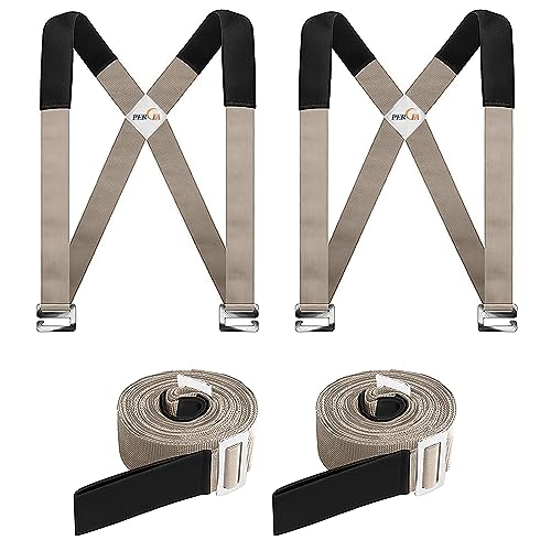 PERCEA Moving Straps, Lifting Strap for 2 Movers, Easily Move, Lift, Carry Furniture, Mattress, Appliance, Heavy Objects up to 800lbs, Without Back Pain Great Tool for Moving Bulky Items (Khaki)