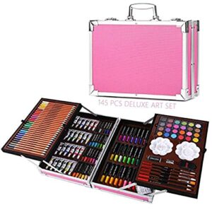 rcidos crayol art set,crafts drawing painting art case, art case coloring set, oil painting stick art kit case, pencil color kit for kids girls boys teens