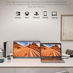 ARZOPA Portable Monitor & Tablet Stand, 17.3'' 1080P FHD Laptop Monitor & Adjustable Sturdy Portable Monitor Stand Combination