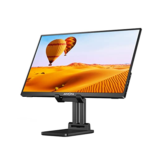 ARZOPA Portable Monitor & Tablet Stand, 17.3'' 1080P FHD Laptop Monitor & Adjustable Sturdy Portable Monitor Stand Combination